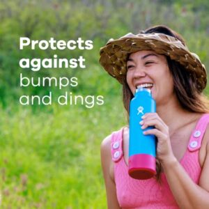 24 oz Wide Mouth Straw Lid White & Flex Boot - Accessory Silicone Water Bottle Protector - Dishwasher Safe, BPA-Free, Non-Toxic Small