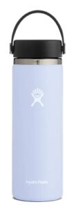 hydro flask 20 oz. water bottle – stainless steel, reusable, vacuum insulated- wide mouth with leak proof flex cap