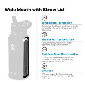 Hydro Flask Water Bottle - Wide Mouth Straw Lid 2.0 - 40 oz, Spearmint