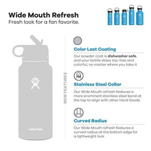 Hydro Flask Water Bottle - Wide Mouth Straw Lid 2.0 - 40 oz, Spearmint