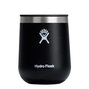 Hydro Flask 10 oz Ceramic Reusable Wine Cup with Lid Wine Tumbler Black - Vacuum Insulated, Dishwasher Safe, BPA-Free, Non-Toxic