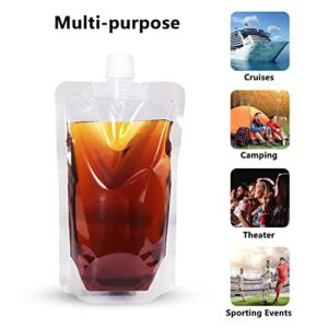 Keon Plastic Flasks - Concealable and Reusable Drink Bags, Leak-Proof, BPA-Free for Travel, Outdoor Sports, Concerts, Events (8OZ - 10PCS + 2 Funnels)