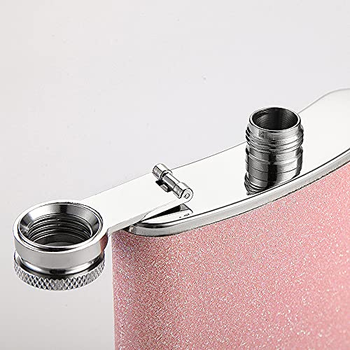 FYL 8 Oz Hip Flask for Liquor, 18/8 Stainless Steel Leak Proof With Colorful Glitter Hip Flask