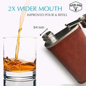 8oz Grip Cap Pocket Hip Flask + Funnel (Bourbon Brown)