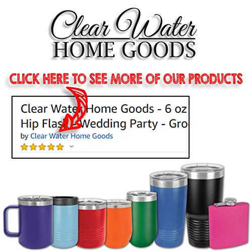 Clear Water Home Goods - 6 oz Powder Coated Stainless Steel Hip Flask - Wedding Party - Groomsman - Bridesmaid (Matte Teal, 1)