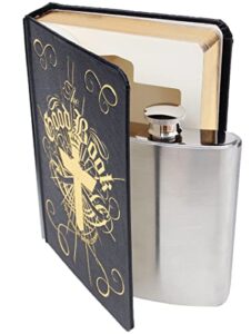 suck uk stainless steel 4 oz hip flask hip flask in a book hidden flasks for liquor to smuggle your booze groomsmen gifts for men secret flask & funny alcohol gifts black