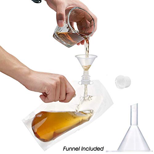 Cruise Liquor Flask Kit for Travel,Concealable and Reusable Rum Runner Alcohol Juice Travel Plastic Liquor Bags for Sneak Drink-4 x 32 oz + 3 x 16 oz + 3 x 8 oz + 1 funnel