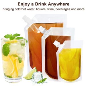 Plastic Flask, Reusable Drink Pouches for Adults, Plastic Flasks Bags for Women(4x32oz+3x16oz+3x8oz+1 funnel)