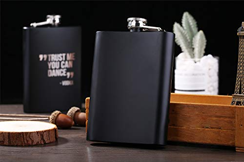 Personalized Flask Custom Flask | Engraved Any Text/Logo | 8 Oz Stainless Steel Pocket Hip Flask for Drinking | Wedding Gift for Groomsman, Dad | 2022 First Christmas