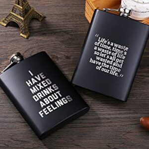 Personalized Flask Custom Flask | Engraved Any Text/Logo | 8 Oz Stainless Steel Pocket Hip Flask for Drinking | Wedding Gift for Groomsman, Dad | 2022 First Christmas