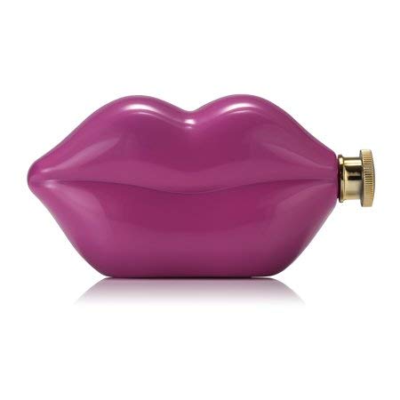 Pink Lips Stainless Steel Flask, 5 oz Novelty Drink/Alcohol Holder-Gag Gift,