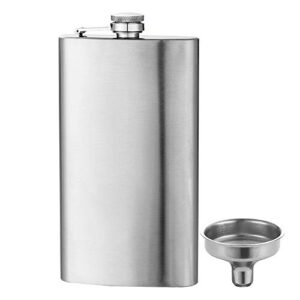 yfs flask 12oz steel stainless liquor for men drinking of alcohol whiskey gift for men, leak proof pocket hip flask with funnel