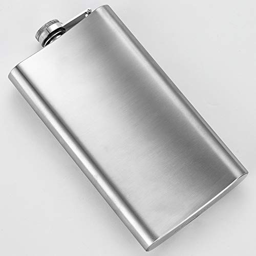 YFS Flask 12oz Steel Stainless Liquor for Men Drinking of Alcohol Whiskey Gift for Men, Leak Proof Pocket Hip Flask with Funnel