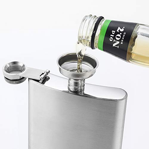 YFS Flask 12oz Steel Stainless Liquor for Men Drinking of Alcohol Whiskey Gift for Men, Leak Proof Pocket Hip Flask with Funnel