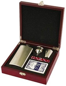 rosewood finish flask gift set