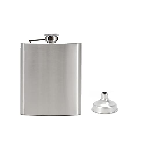 8oz Stainless Steel Portable Hip Flask Flagon Wine Whiskey Pot Cover Bottle Funnel Travel Drinkware Wine Cup