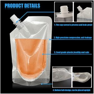 8Pcs Drinks Flasks Juice Flasks Liquor Pouch Reusable Drinking Flasks Concealable Plastic Flasks for Sneak to go flask, with Funnel (8OZX4+12OZX4)