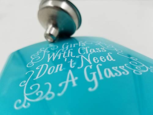 Liquor Flask Women Funny Leakproof - Premium Stainless Steel Hip Flask 6oz (Blue 6oz)