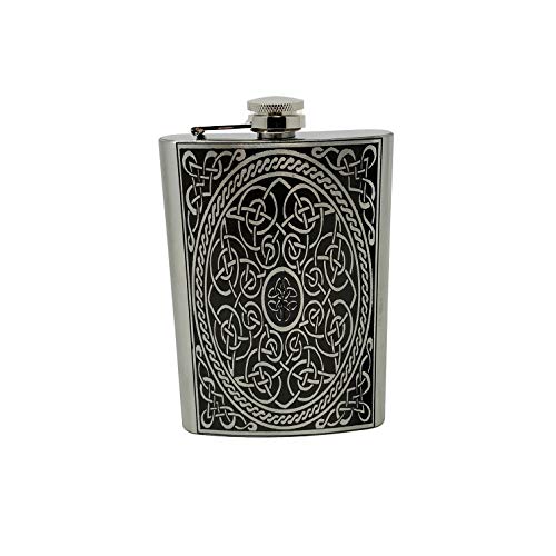 8oz Celtic Design Flask L1