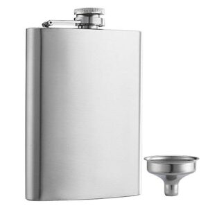 ywq solid flasks stainless steel flask & funnel set, 8 oz