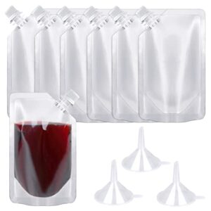 24 pcs plastic flasks, 8 oz concealable and reusable drink pouches, leak-proof food grade plastic for travel