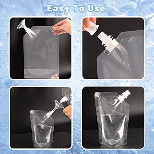 14 Pcs Concealable Flasks Liquor Cruise Pouch Reusable Sneak Alcohol Travel Drinking Flask Kits Plastic Flasks Bags for Sneak Alcohol To Go Flask with Funnel (8OZ, 16OZ, 32OZ)