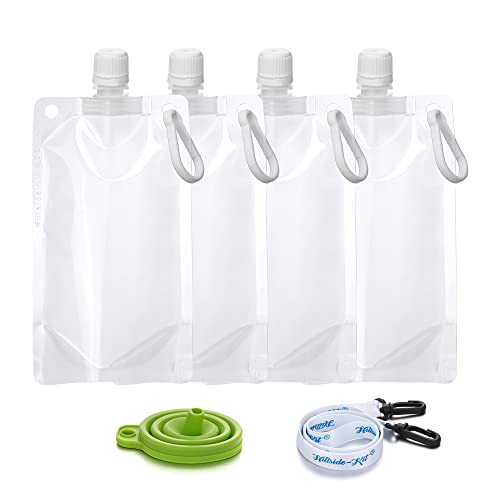 Hillside-Kit Plastic Flasks Concealable and Reusable Drink Bags 8OZ Leak-Proof BPA-Free Flasks for Travel Outdoor Sports