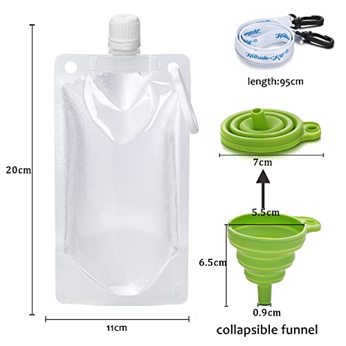 Hillside-Kit Plastic Flasks Concealable and Reusable Drink Bags 8OZ Leak-Proof BPA-Free Flasks for Travel Outdoor Sports