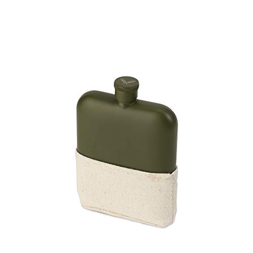 Foster & Rye Matte Army Green Metal Flasks, 6oz