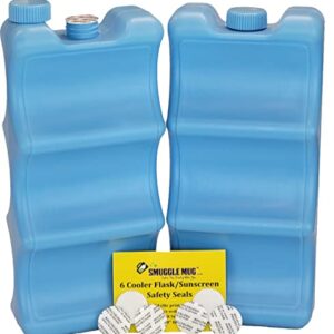 Cooler Flask 20oz Ice Pack Flask Two Pack with Lid Seals by Smuggle Mug (2-Pack)