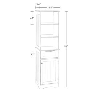 RiverRidge, Gray Ashland Bathroom Freestanding Storage Cabinet with Three Open Shelves and Drawer, Size