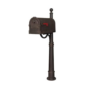 special lite savannah curbside mailbox with ashland mailbox post unit – copper