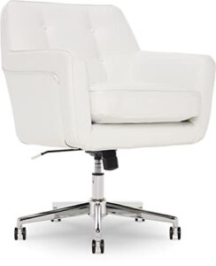 serta style ashland home office chair, clean white bonded leather