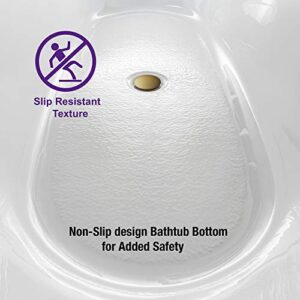 WOODBRIDGE 59" BTA1514-BG-Drain &O+ Pillow Bathtub, Brushed Gold