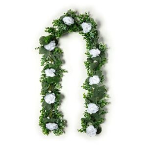 michaels 6ft. white rose foliage garland by ashland®