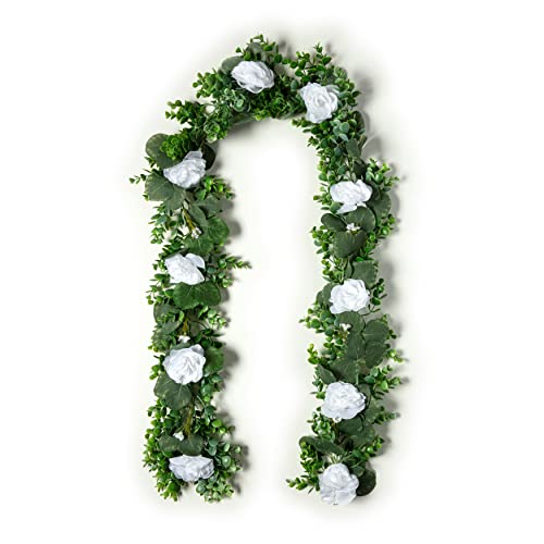 Michaels 6ft. White Rose Foliage Garland by Ashland®