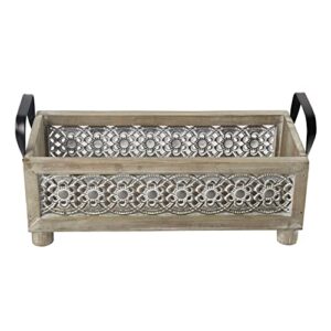 ashland michaels 13.4”; metal & wood crate