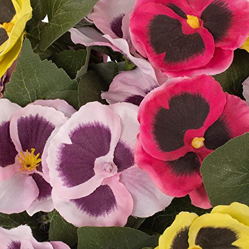 Ashland Michaels 16”; Multicolor Pansy in Ceramic Pot