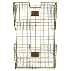 ashland michaels gold grid 2-tier metal wall file