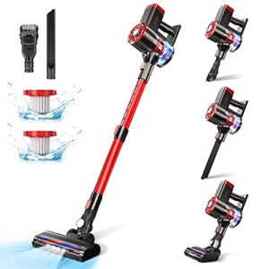 prettycare cordless vacuum cleaner, 180w powerful suction stick vacuum with 35min long runtime detachable battery, 4 in 1 lightweight quiet vacuum cleaner perfect for hardwood floor pet hair