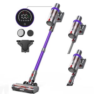 wlupel cordless vacuum cleaner, 33kpa stick vacuum cleaner, 400w handheld vacuum with led touch screen, 50mins runtime for pet hair, carpet and hardwood floor(kb-h015)