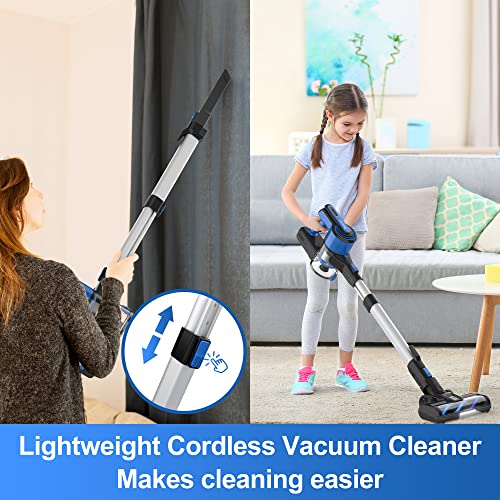 POWEART Cordless Vacuum Cleaner, 26Kpa Powerful Cordless Stick Vacuum with 350W Motor, 6-in-1 Lightweight Battery Vacuum Up to 45mins Runtime, Self-Standing Vacuum for Pet Hair Hardfloor Carpet Home