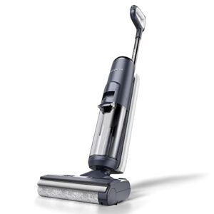 tineco floor one s5 smart cordless wet dry vacuum cleaner and mop for hard floors, digital display, long run time, great for sticky messes and pet hair, space-saving design, blue