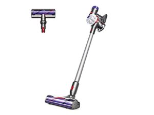 dyson v7 allergy hepa cordless stick vacuum cleaner: bagless ergonomic, telescopic handle, rechargeable, carpet/edge cleaning, height adjustable battery operated (silver)