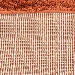 Unique Loom Solid Shag Collection Area Rug (4' 1" x 6' 1", Terracotta)