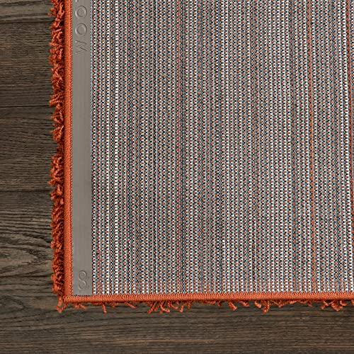 Unique Loom Solid Shag Collection Area Rug (4' 1" x 6' 1", Terracotta)