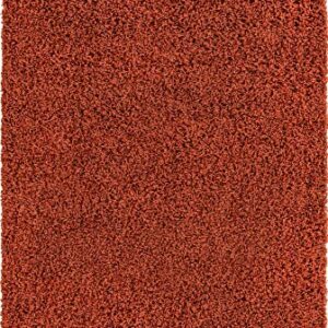 Unique Loom Solid Shag Collection Area Rug (4' 1" x 6' 1", Terracotta)