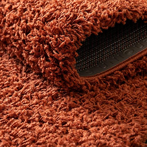 Unique Loom Solid Shag Collection Area Rug (4' 1" x 6' 1", Terracotta)