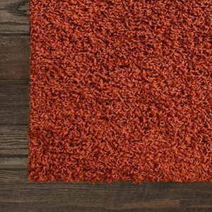 Unique Loom Solid Shag Collection Area Rug (4' 1" x 6' 1", Terracotta)