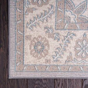 Unique Loom Salzburg Collection Classic Traditional Design Oriental Inspired Border Area Rug, 9 ft x 12 ft, Gray/Beige